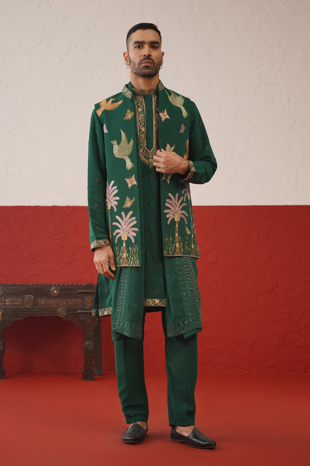 Umair Jacket Kurta Set with dupatta – Kalpraag