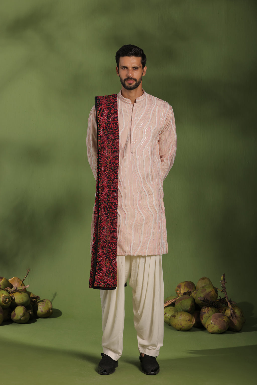 Antya Pink Kurta patiyala set with dupatta – Kalpraag